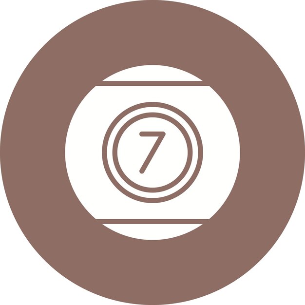 Elegant Billiard Ball Number 7 Icon | Jiffy Designs