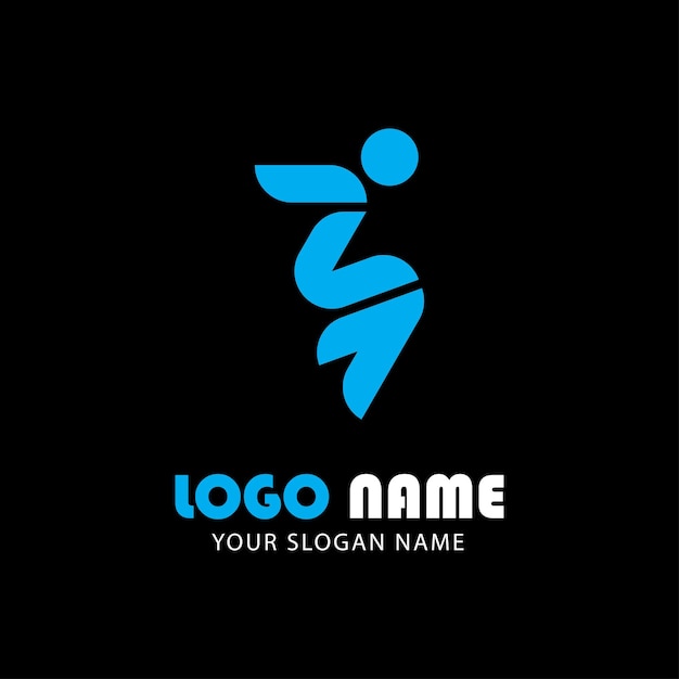 Vibrant Blue Silhouette Logo with Slogan Text | Jiffy Designs