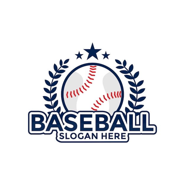 Iconic Baseball Emblem with Laurel Wreath and Stars | Jiffy Designs