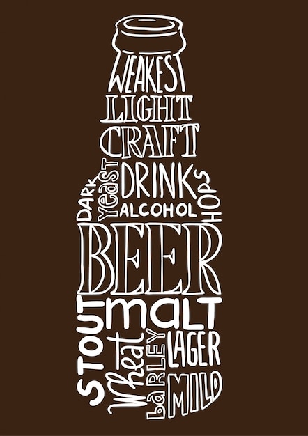 Vintage-Style Beer Bottle Typography with Intricate Lettering Design ...