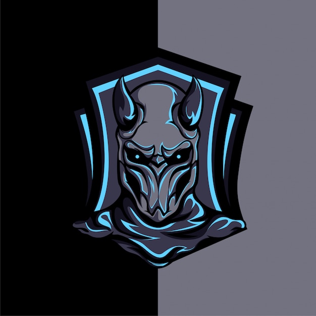 Captivating Demonic Emblem with Vibrant Neon Accents | Jiffy Designs