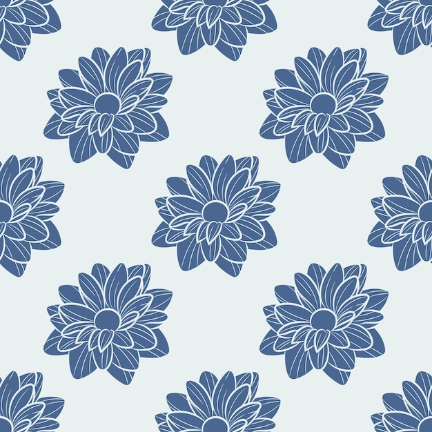Elegant Blue Floral Pattern on Light Background | Jiffy Designs