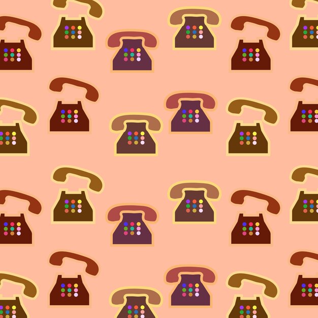 Retro Telephone Pattern: Vintage Landline Phones on Warm Tones | Jiffy ...