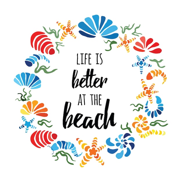 Vibrant Beach-Themed Illustration with Uplifting Motto | Jiffy Designs