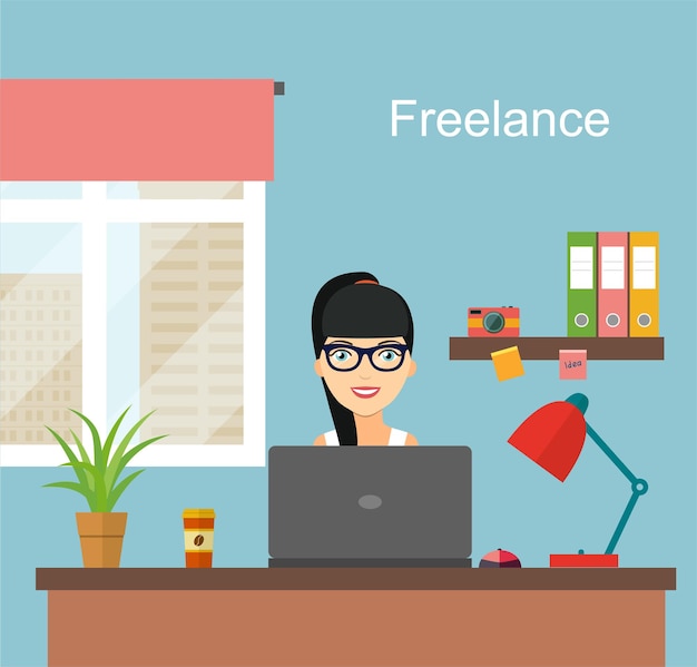 Productive Freelancer Workspace with Laptop and Decor | Jiffy Designs