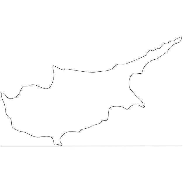 Minimalist Outline Map of the Island of Cyprus | Jiffy Designs