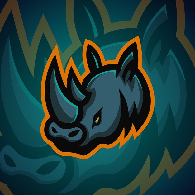 Fierce Rhinoceros Mascot Emblem in Bold Colors | Jiffy Designs