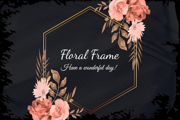 Elegant Floral Arrangement with Golden Frame and Inspiring Phrase ...