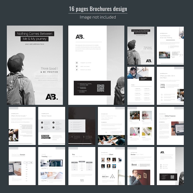 Elegant Monochrome Brochure Layout with Striking Photographic Accents ...