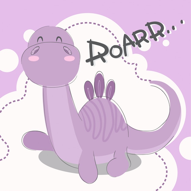 Adorable Dinosaur and Bunny Cartoon Characters Roaring Playfully ...