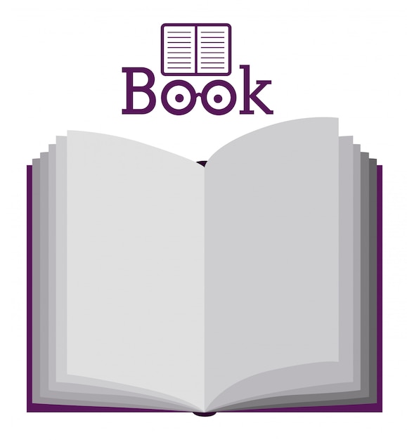 Stylized Open Book Icon with Textured Purple Accents | Jiffy Designs