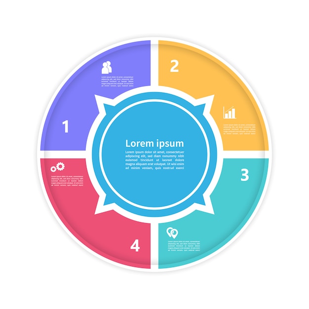 Colorful Circular Infographic with Numbered Sections and Text ...