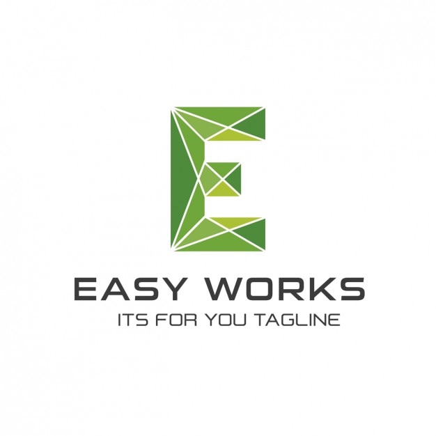 Geometric Green Logo with Tagline - 'Easy Works' | Jiffy Designs