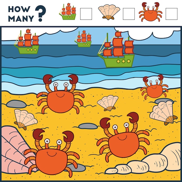 Vibrant Coastal Crab Cove: Counting Creatures of the Shore | Jiffy Designs