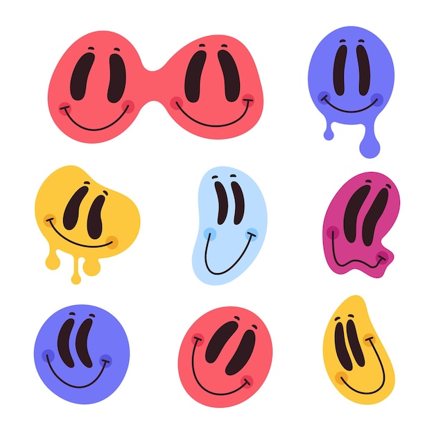 Vibrant Smiley Face Motifs in Playful Color Palette | Jiffy Designs
