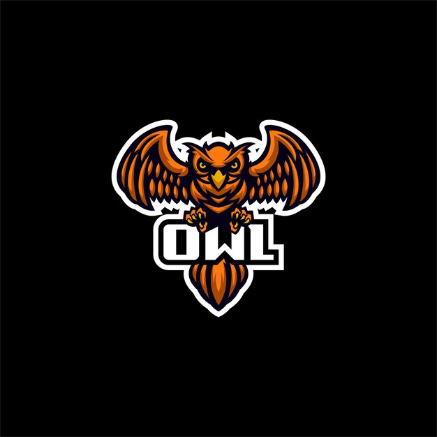 Fierce Winged Owl Emblem with Piercing Eyes | Jiffy Designs