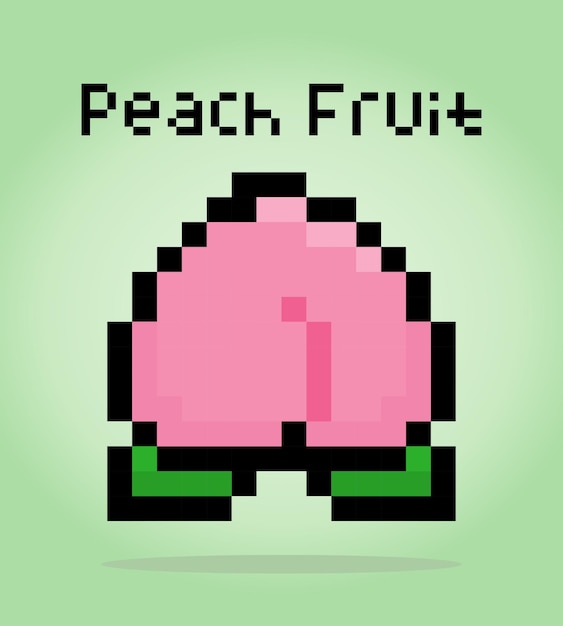 Retro Pixel Art Peach Fruit Design | Jiffy Designs