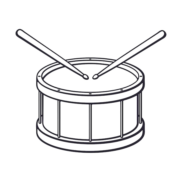 Crossed Drumsticks on Detailed Snare Drum Illustration | Jiffy Designs