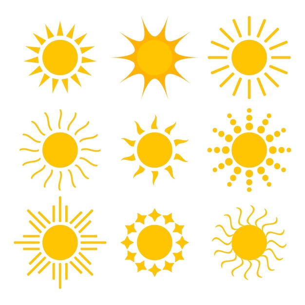 Vibrant Collection of Stylized Sun Symbols and Icons | Jiffy Designs