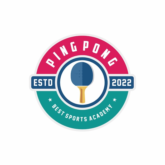 Vibrant Ping Pong Sports Academy Logo with Retro Flair | Jiffy Designs