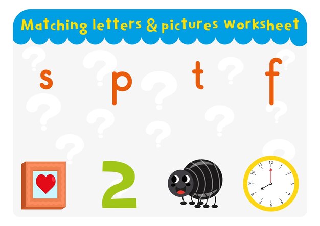 Fun Matching Letters and Pictures Worksheet for Kids | Jiffy Designs