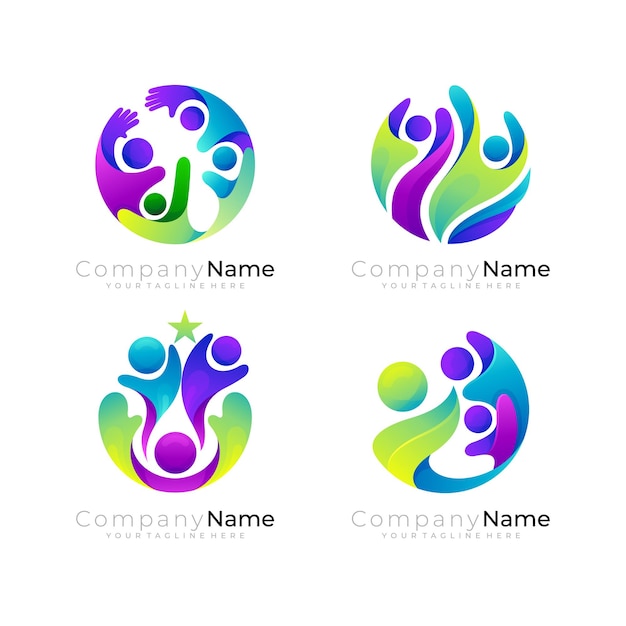 Vibrant Inclusive Community Symbols for Diverse Branding | Jiffy Designs