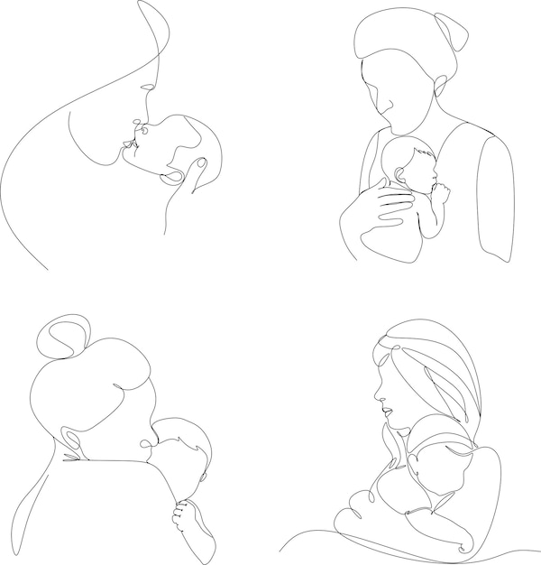 Minimalist Silhouettes of Intimate Maternal Moments | Jiffy Designs