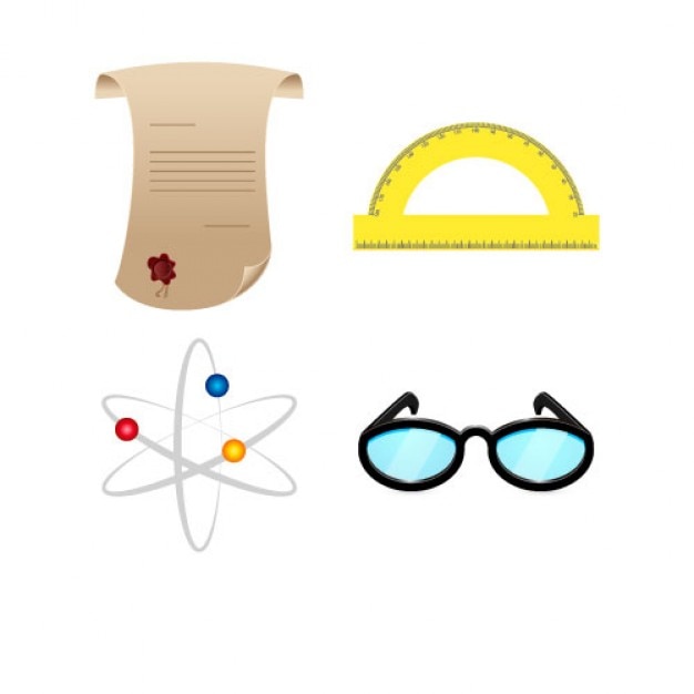Quirky Science and Education Themed Graphic Elements Illustration ...