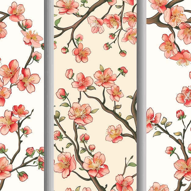 Vibrant Cherry Blossom Floral Patterns in Soft Hues | Jiffy Designs