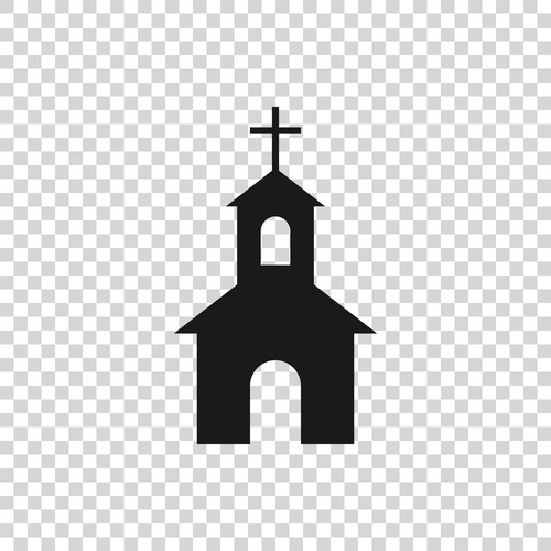 Grey Church Building Icon Isolated On Transparent Background. Christian ...