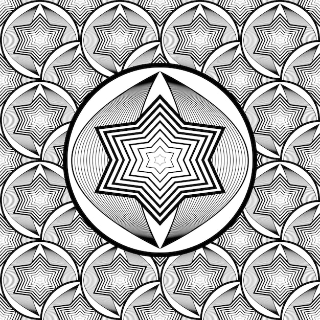 Captivating Geometric Star Pattern in Monochrome | Jiffy Designs