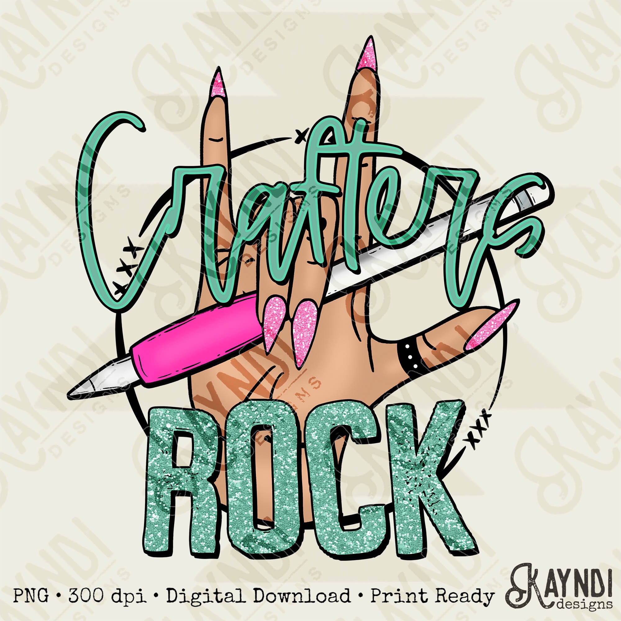 Crafters Rock Sublimation PNG, Digital Download, Printable, Humor-Based ...