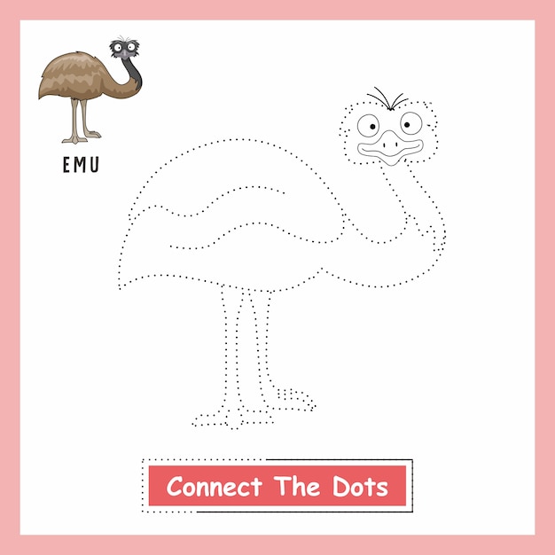 Adorable Emu Connects the Dots in Playful Illustration | Jiffy Designs