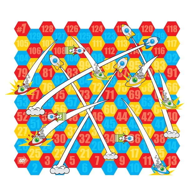 Vibrant Hexagonal Board Game with Numbered Tiles and Paths | Jiffy Designs