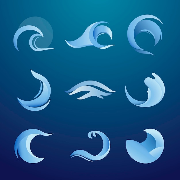 Captivating Collection of Minimalist Wave Symbols | Jiffy Designs