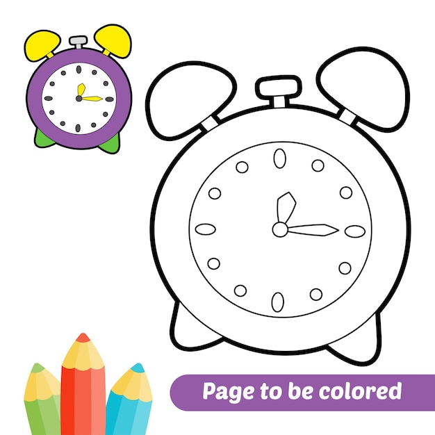 Vibrant Alarm Clock Coloring Template | Jiffy Designs