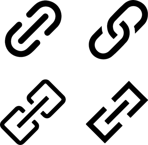 Minimalist Black and White Linked Chain Symbols | Jiffy Designs