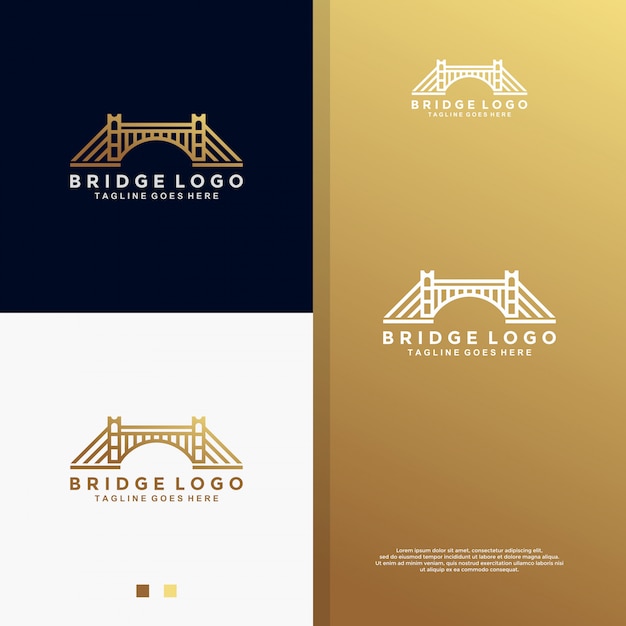 Minimalist Bridge Logo Design with Golden Geometric Elements | Jiffy ...