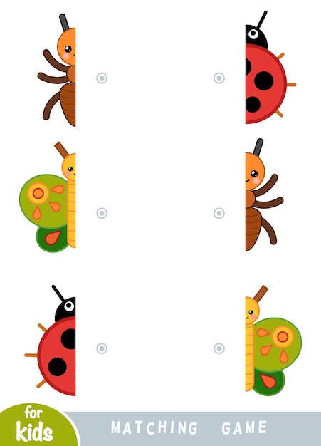 Charming Ladybug and Caterpillar Matching Game for Kids | Jiffy Designs