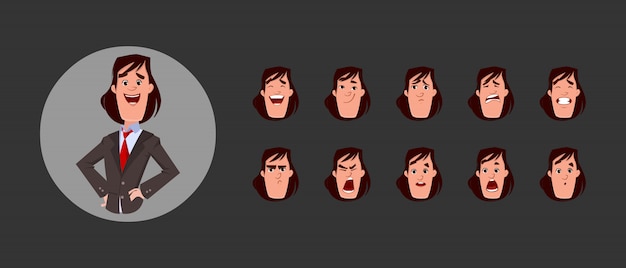 Expressive Businesswoman: A Diverse Range of Animated Emotions | Jiffy ...