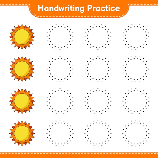 Vibrant Sun Motif Collection for Handwriting Practice | Jiffy Designs