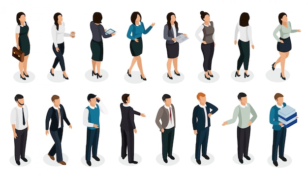 Diverse Collection of Professional Business Figures in Various Poses ...