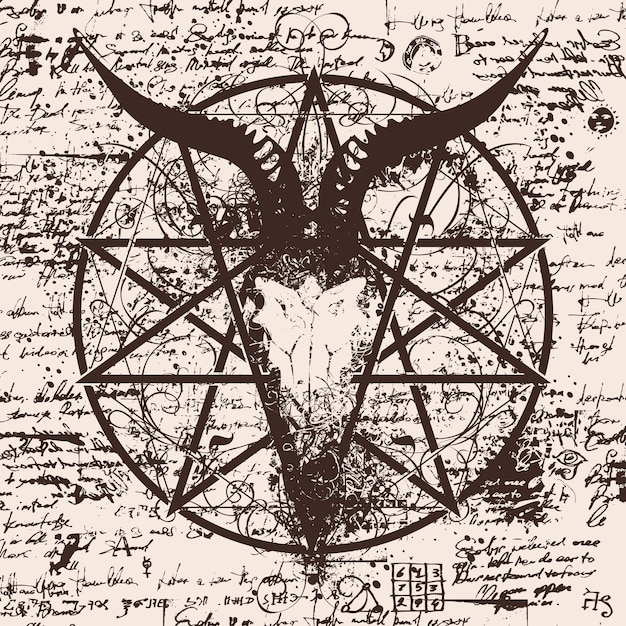 Occult Sigil Adorned with Winged Demonic Creature on Parchment | Jiffy ...