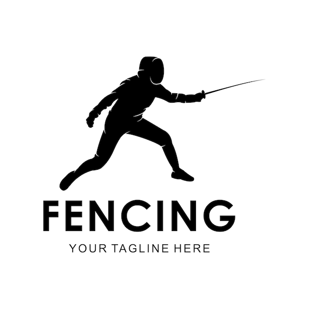 Elegant Fencing Silhouette with Dramatic Sword Pose | Jiffy Designs