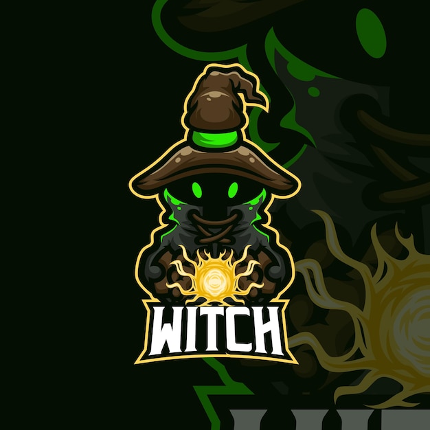 Enchanting Witch Emblem with Glowing Aura | Jiffy Designs