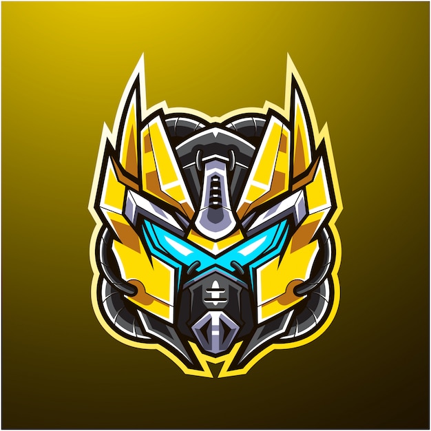 Striking Robotic Emblem with Dynamic Geometric Design | Jiffy Designs