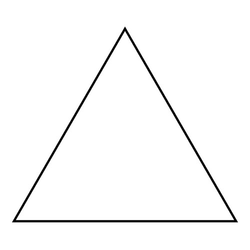 Equilateral Triangle Shape Symbol, Black And White Vector Silhouette ...