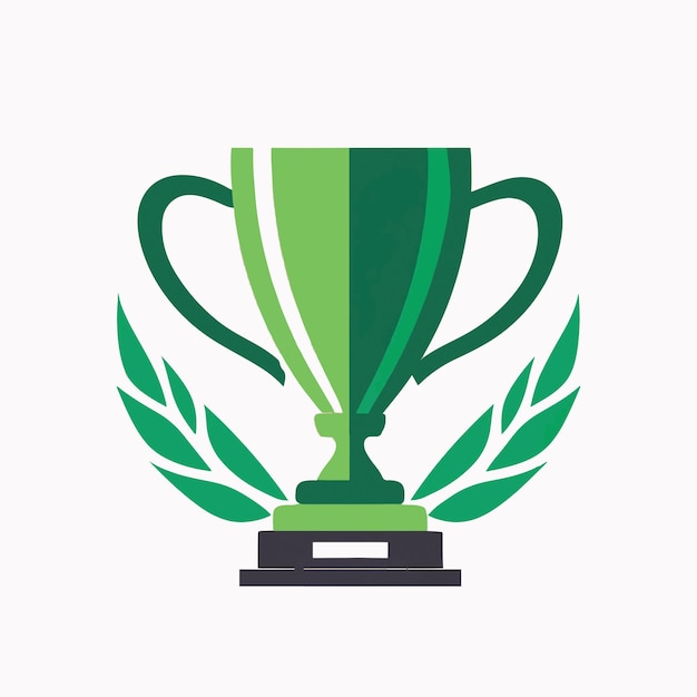 Vibrant Green Trophy with Laurel Wreath Emblem | Jiffy Designs