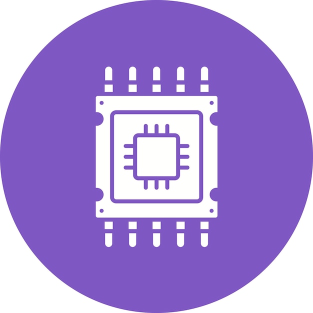 Sleek and Powerful Computer Chip Icon on Vibrant Purple Background ...