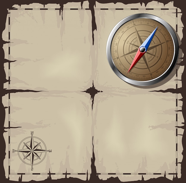 Vintage Compass and Parchment Map Background | Jiffy Designs
